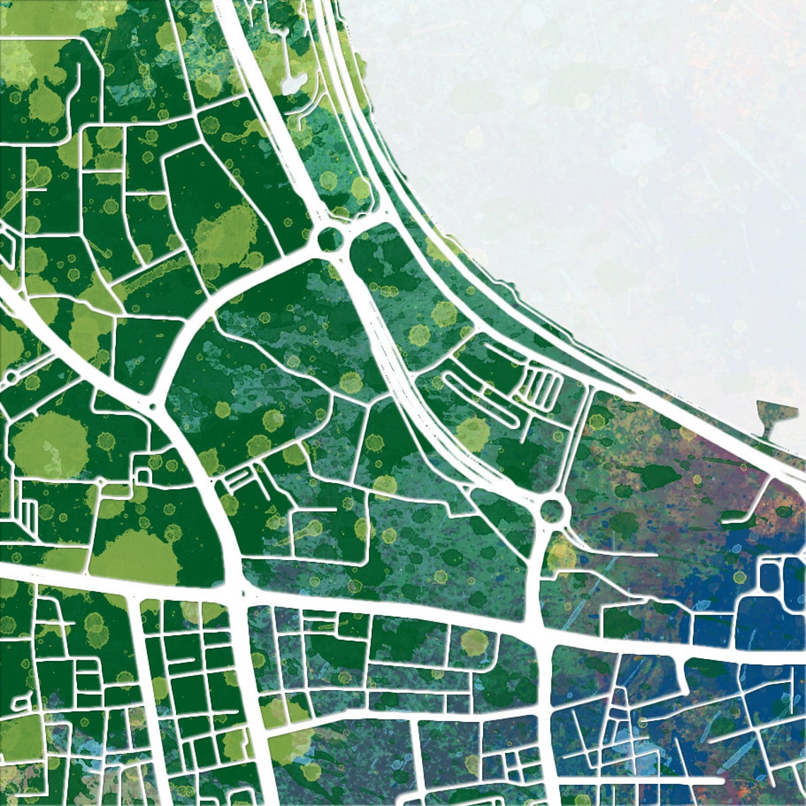 Doha Map City Street Map of Doha Qatar Art Print - Etsy UK