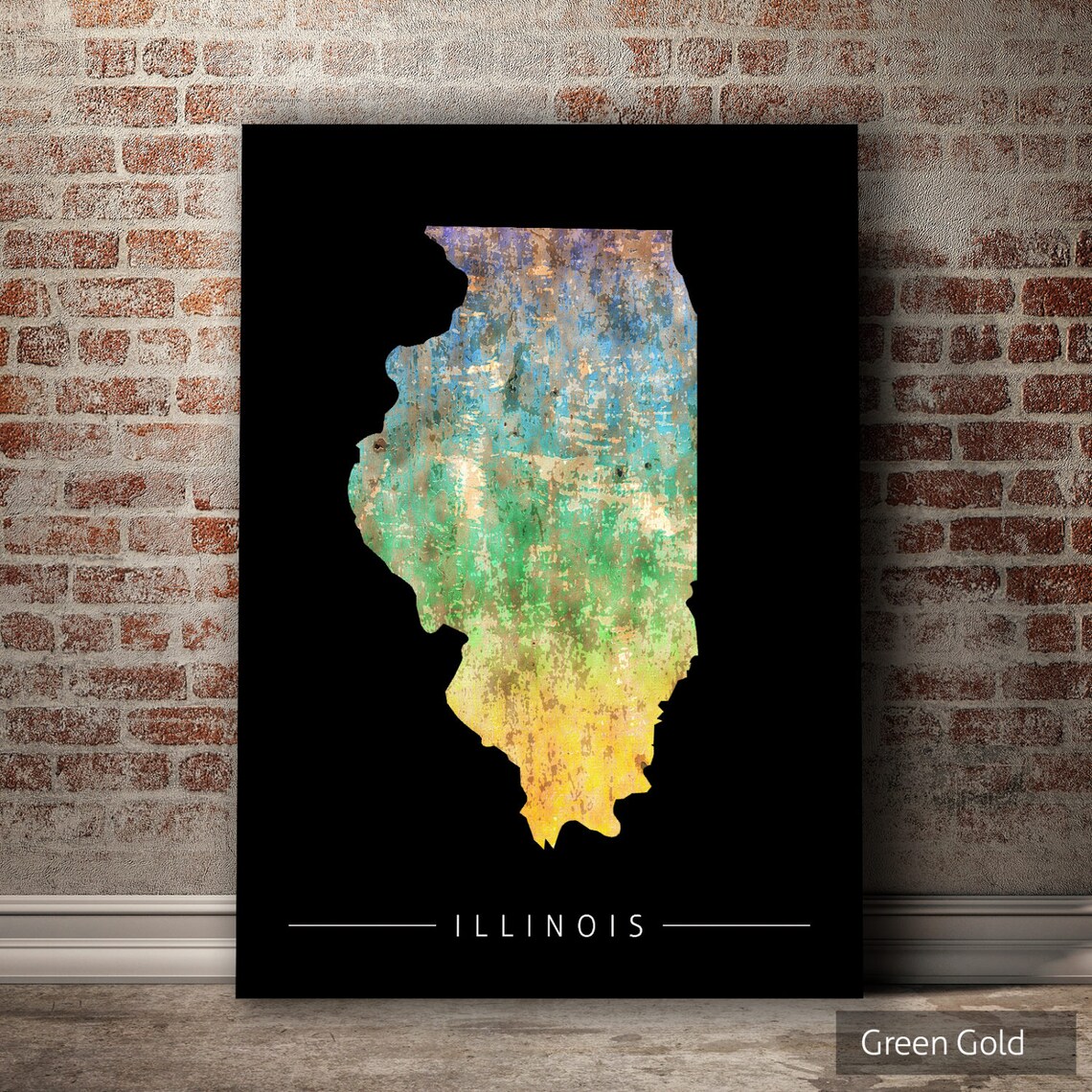 Illinois Map State Map of Illinois Art Print Watercolor - Etsy