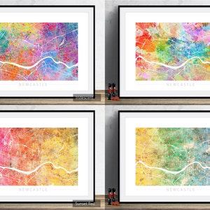 Newcastle Map - City Street Map of Newcastle, England - Art Print ...