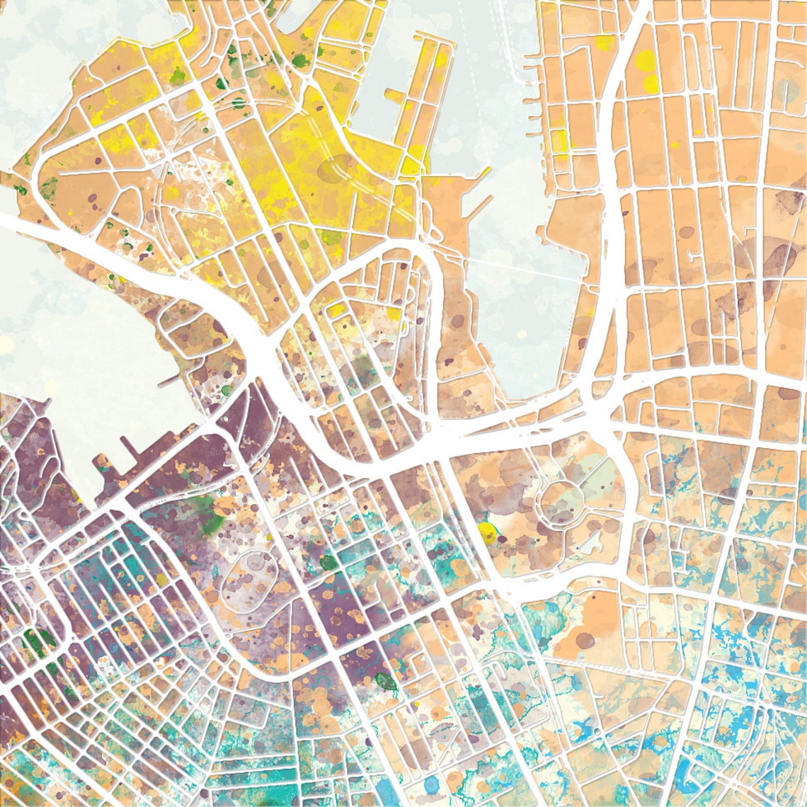 Sydney Map City Street Map of Sydney Australia Art Print - Etsy