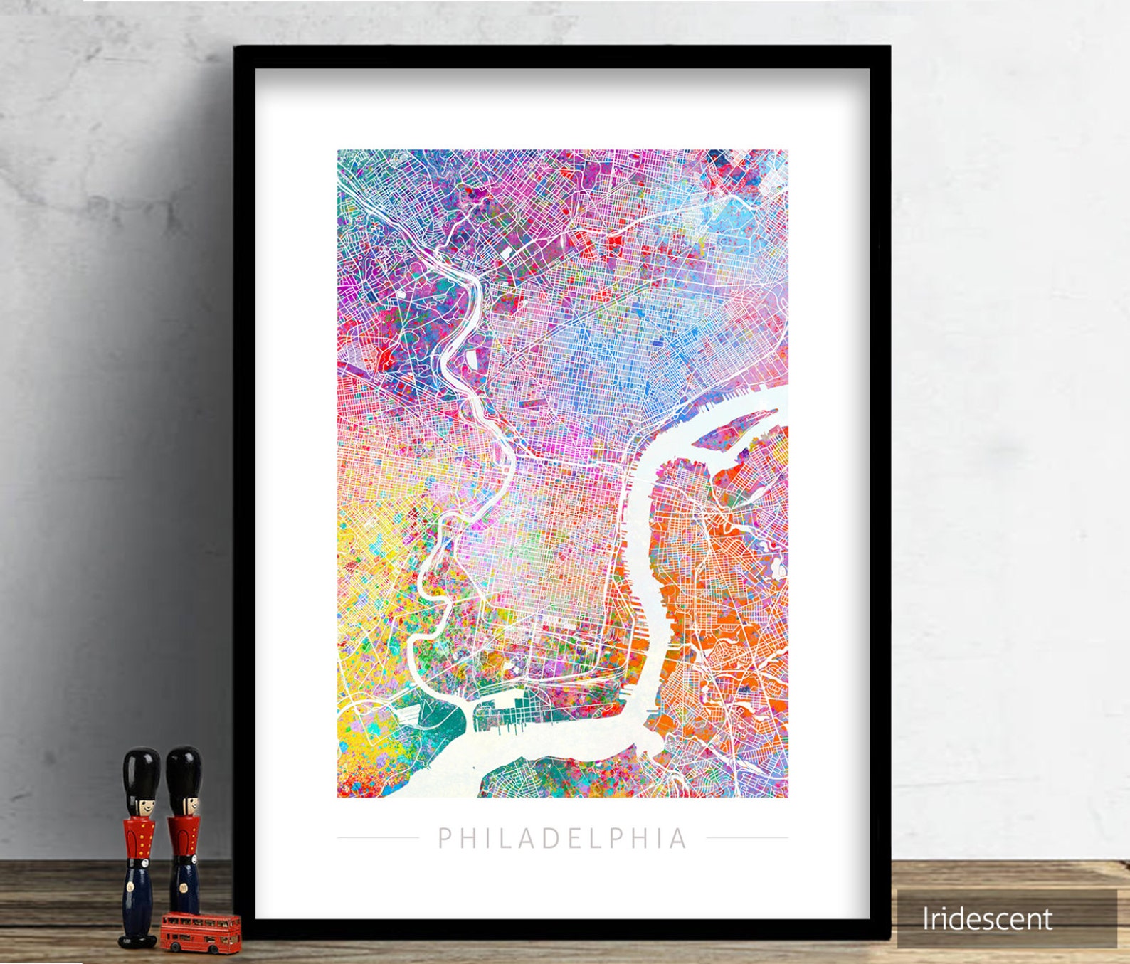 Philadelphia Map City Street Map Pennsylvania Art Print | Etsy