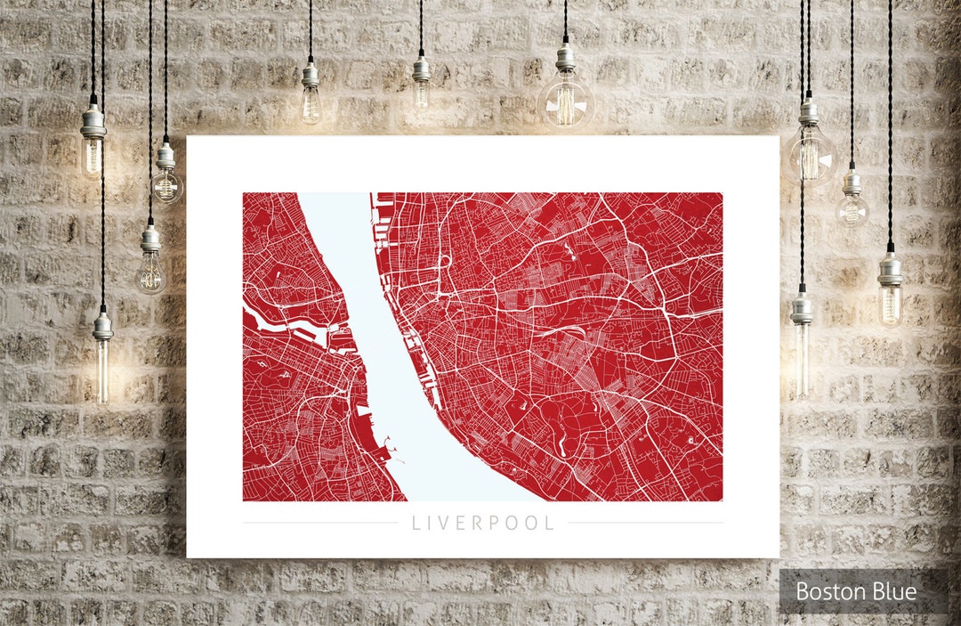 Liverpool Map - City Street Map of Liverpool England UK - Art Print ...