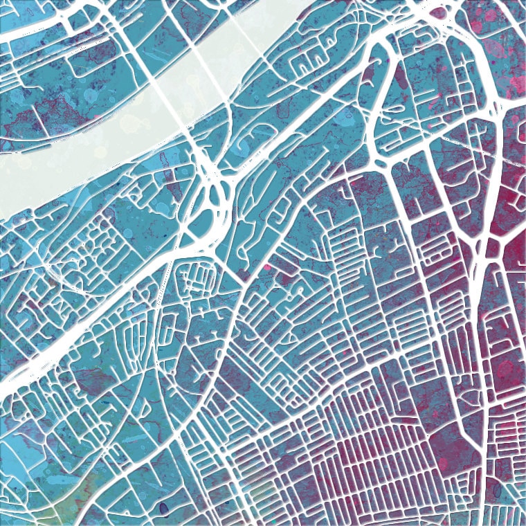 Newcastle Map City Street Map of Newcastle England Art | Etsy