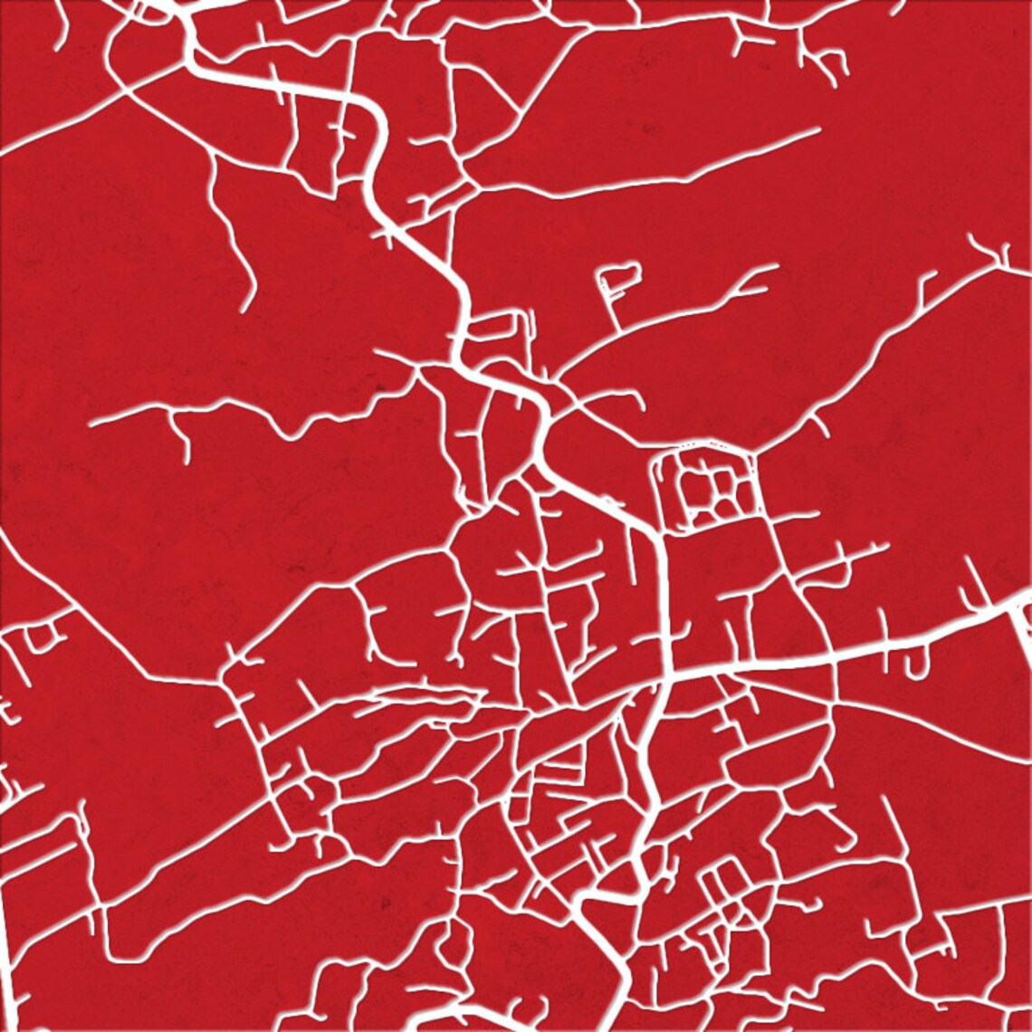 Santorini Map City Street Map Santorini Fira Greece Art - Etsy