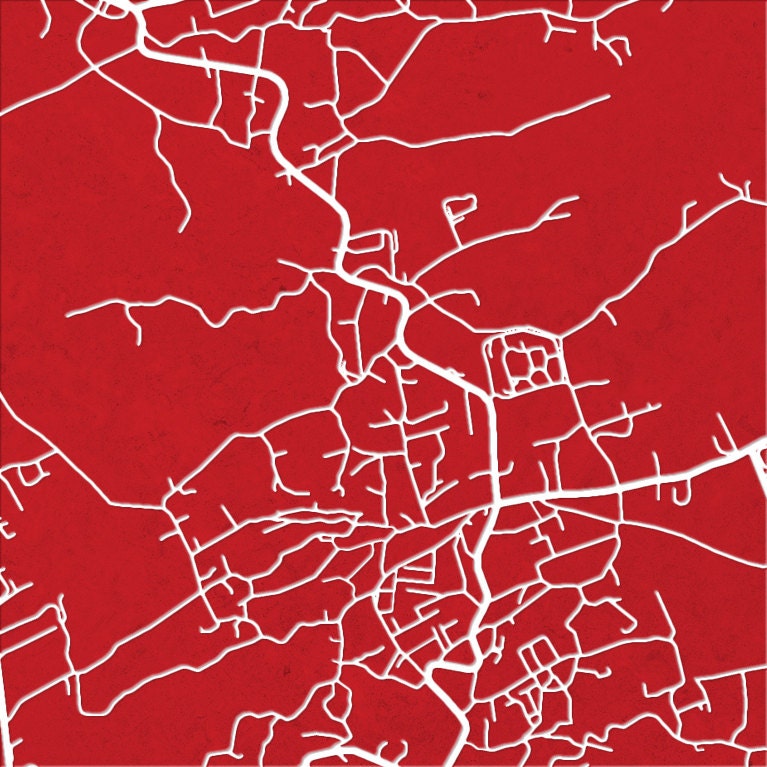 Santorini Map City Street Map Santorini Fira Greece Art - Etsy