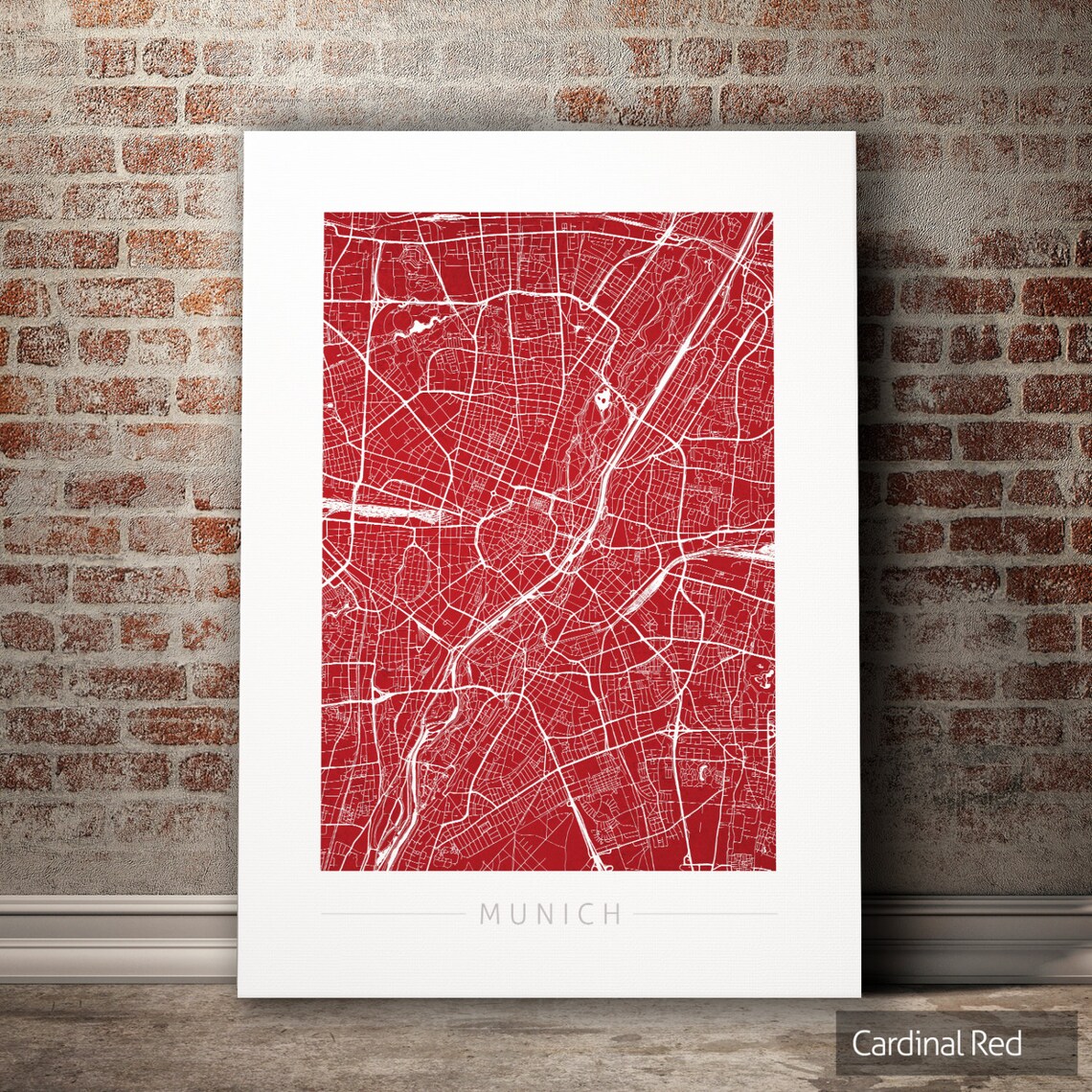 Munich Map City Street Map of Munich Germany Art Print | Etsy