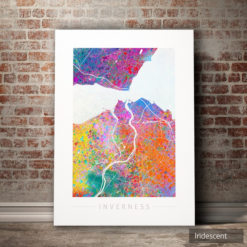 Inverness Map City Street Map of Inverness England Art - Etsy