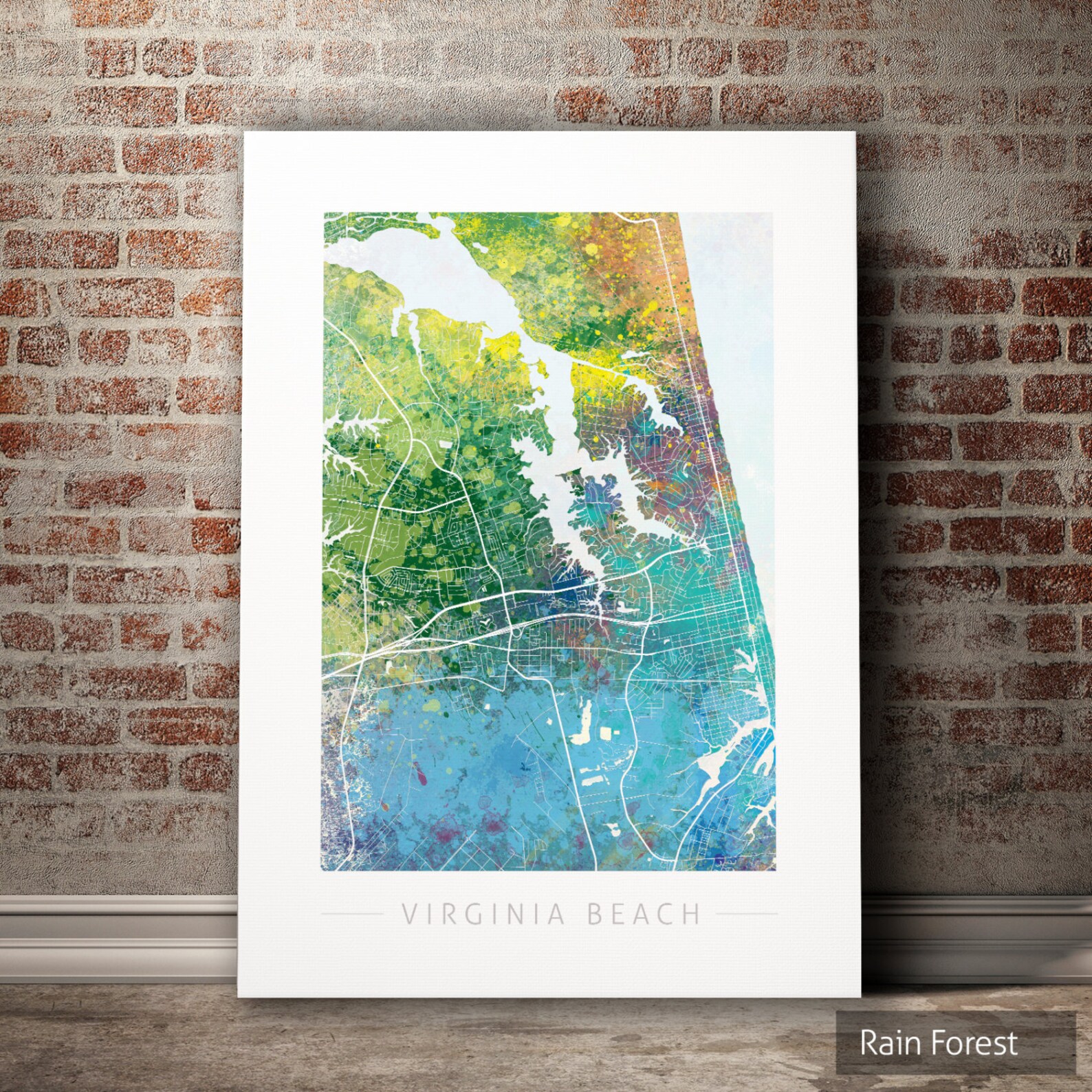 Virginia Beach Map City Street Map of Virginia Beach - Etsy