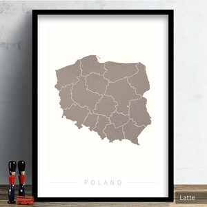 Poland Map - Country Map of Poland - Art Print Watercolor Illustration ...