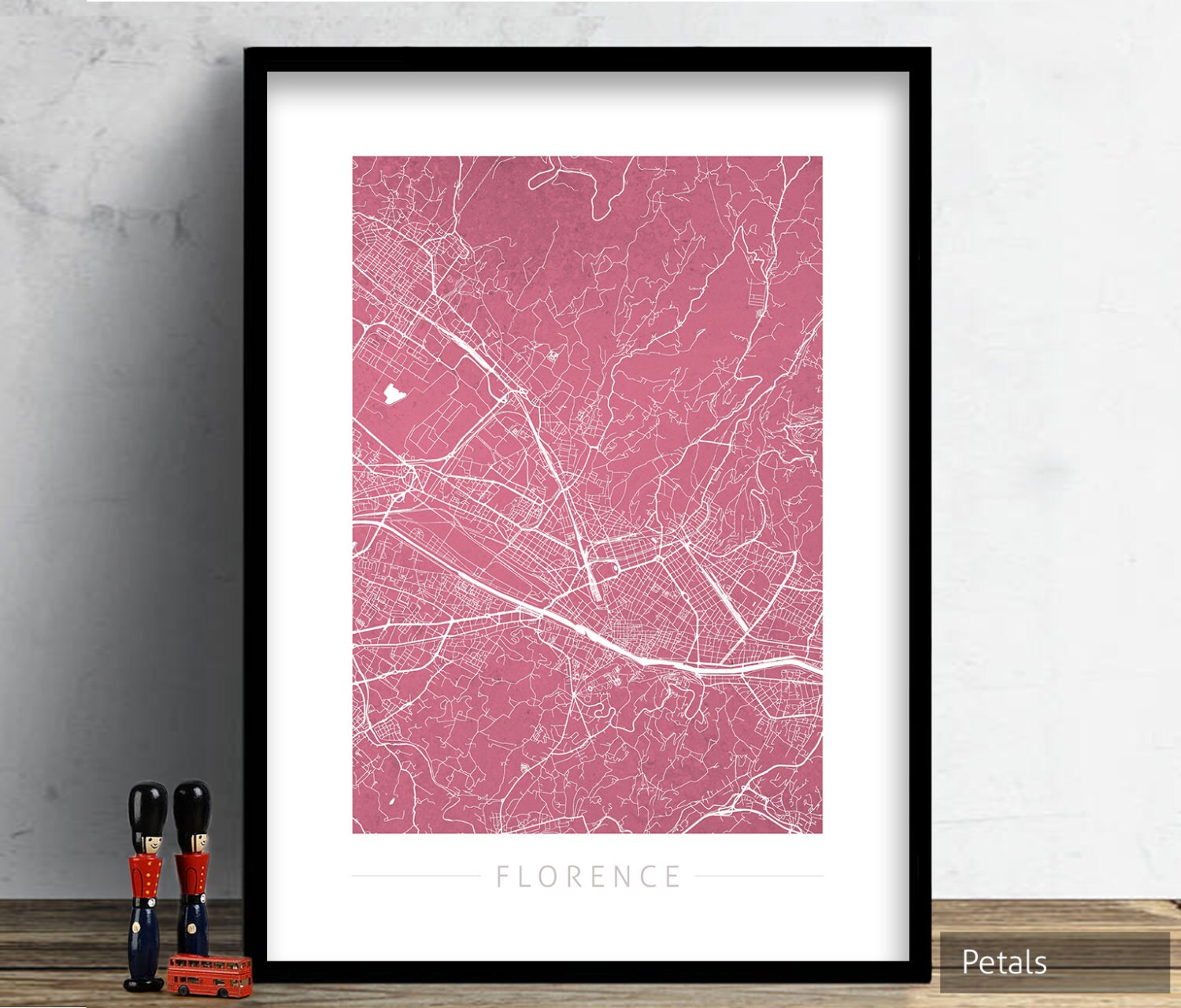 Florence Map City Street Map of Florence Italy Art Print - Etsy