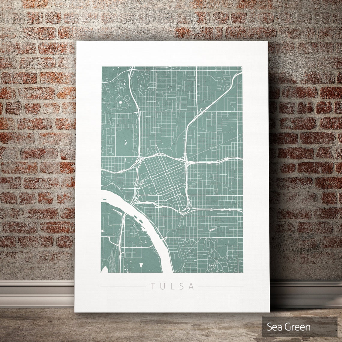 Tulsa Map City Street Map of Tulsa Oklahoma Art Print | Etsy
