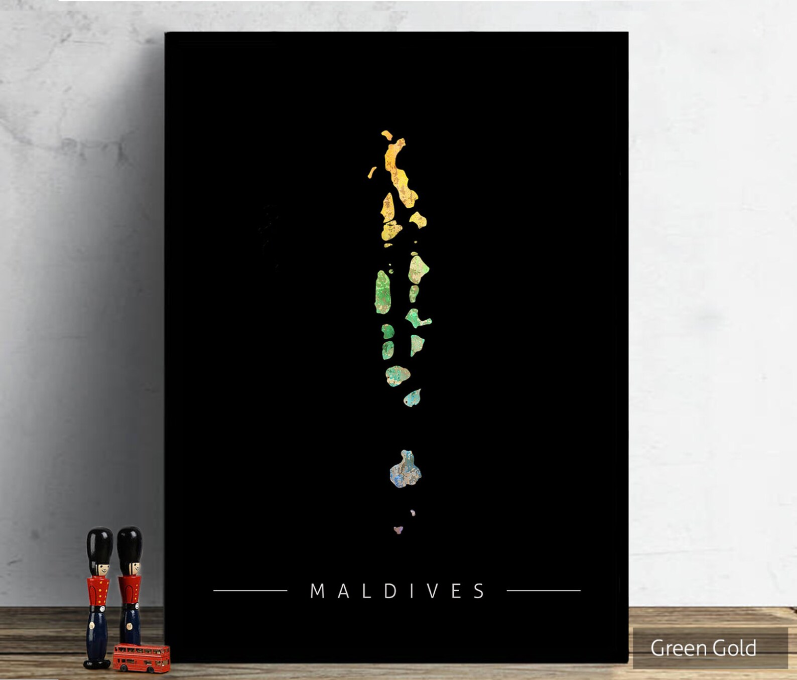 Maldives Map - Country Map of Maldives - Art Print Watercolor ...
