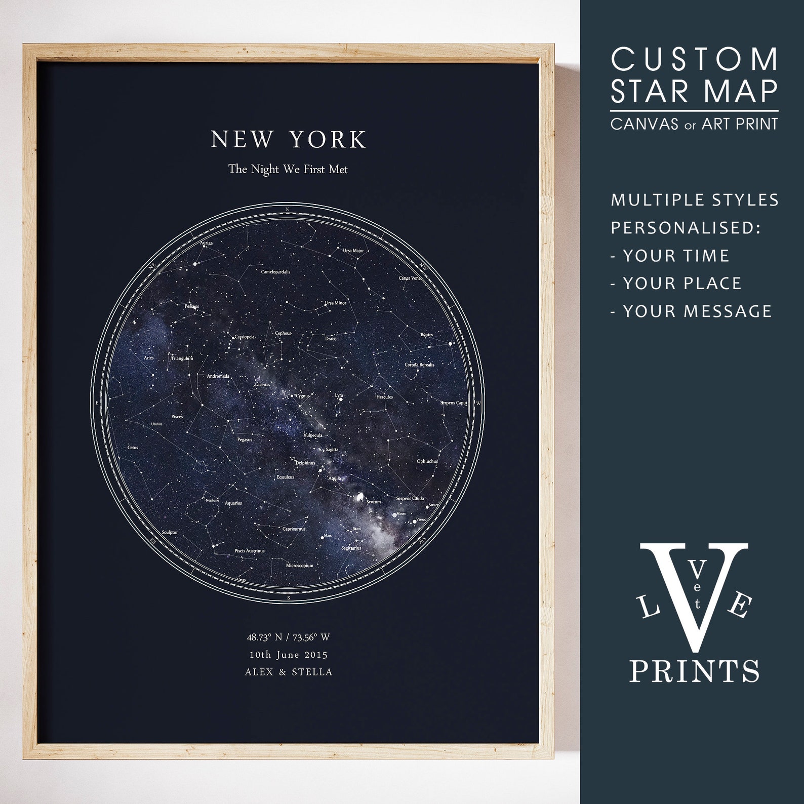 Custom Star Map Print, Night Sky Print, the Day You Were Born ...