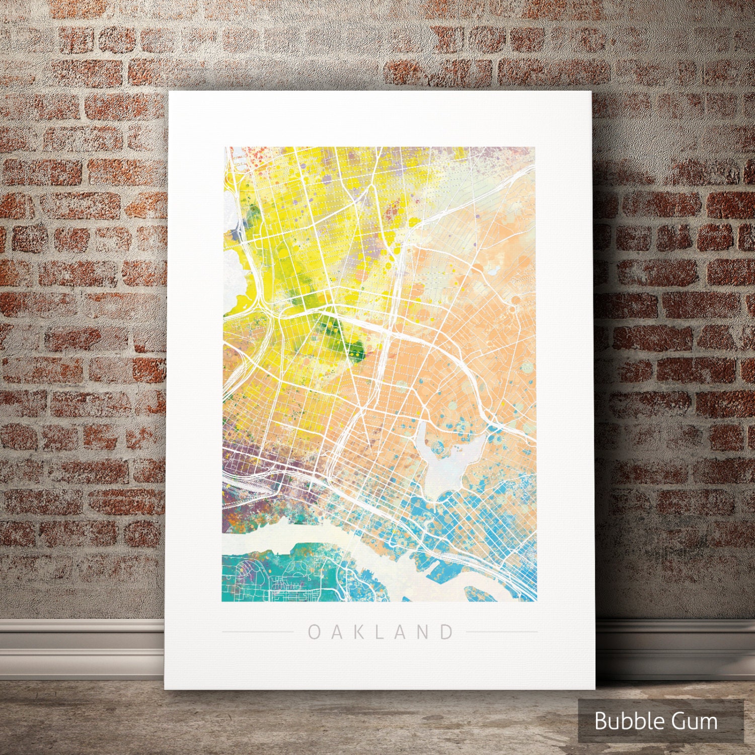 Oakland Map - City Street Map of Oakland, California - Art Print ...