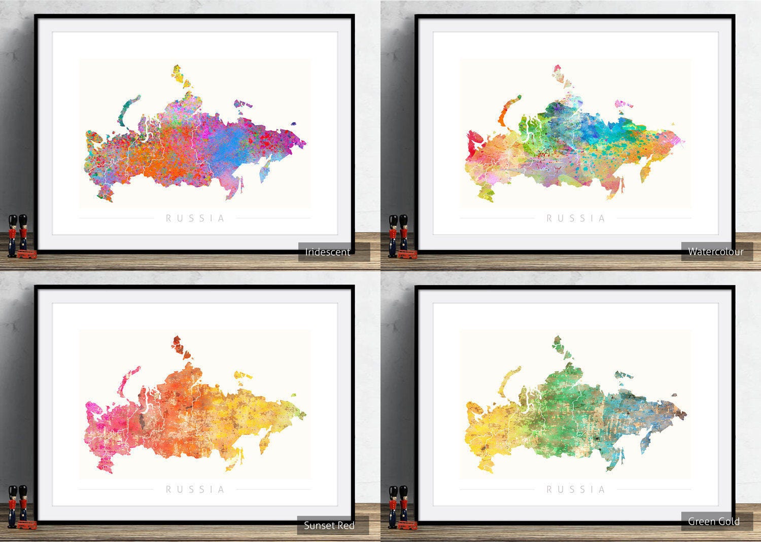 Russia Map Country Map of Russia Art Print Watercolor - Etsy
