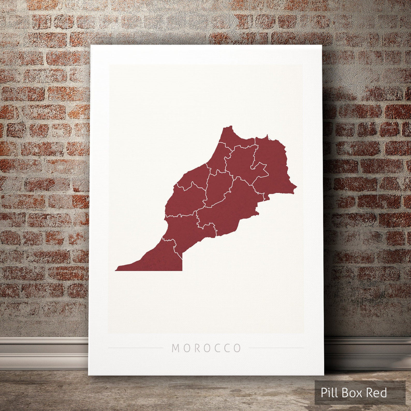 Morocco Map Country Map of Morocco Art Print Watercolor | Etsy