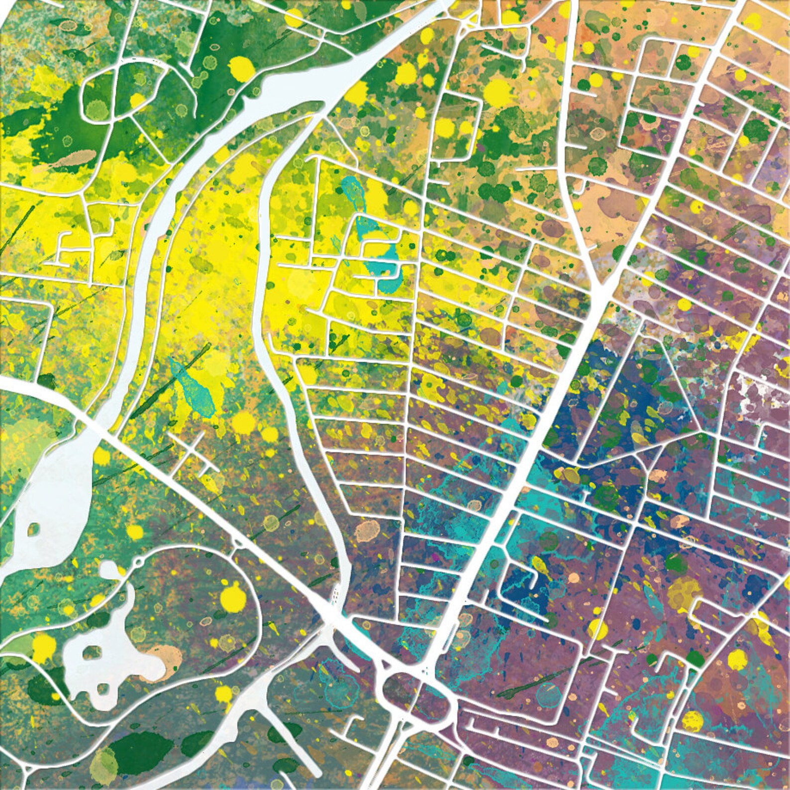 Leicester Map - City Street Map of Leicester, England - Art Print ...
