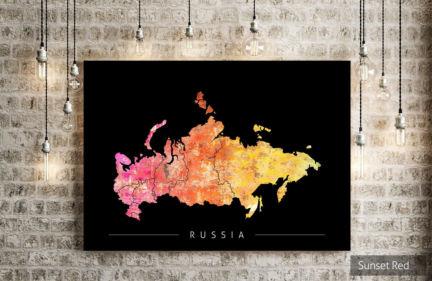 Russia Map Country Map of Russia Art Print Watercolor - Etsy