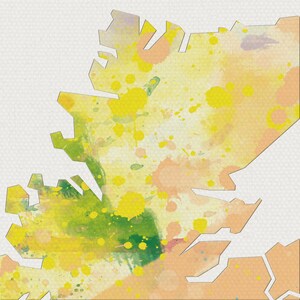 Scotland Map - Country Map of Scotland - Art Print Watercolor ...