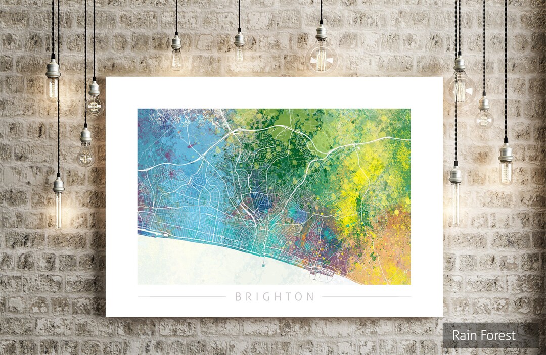 Brighton Map - City Street Map of Brighton, England - Art Print ...