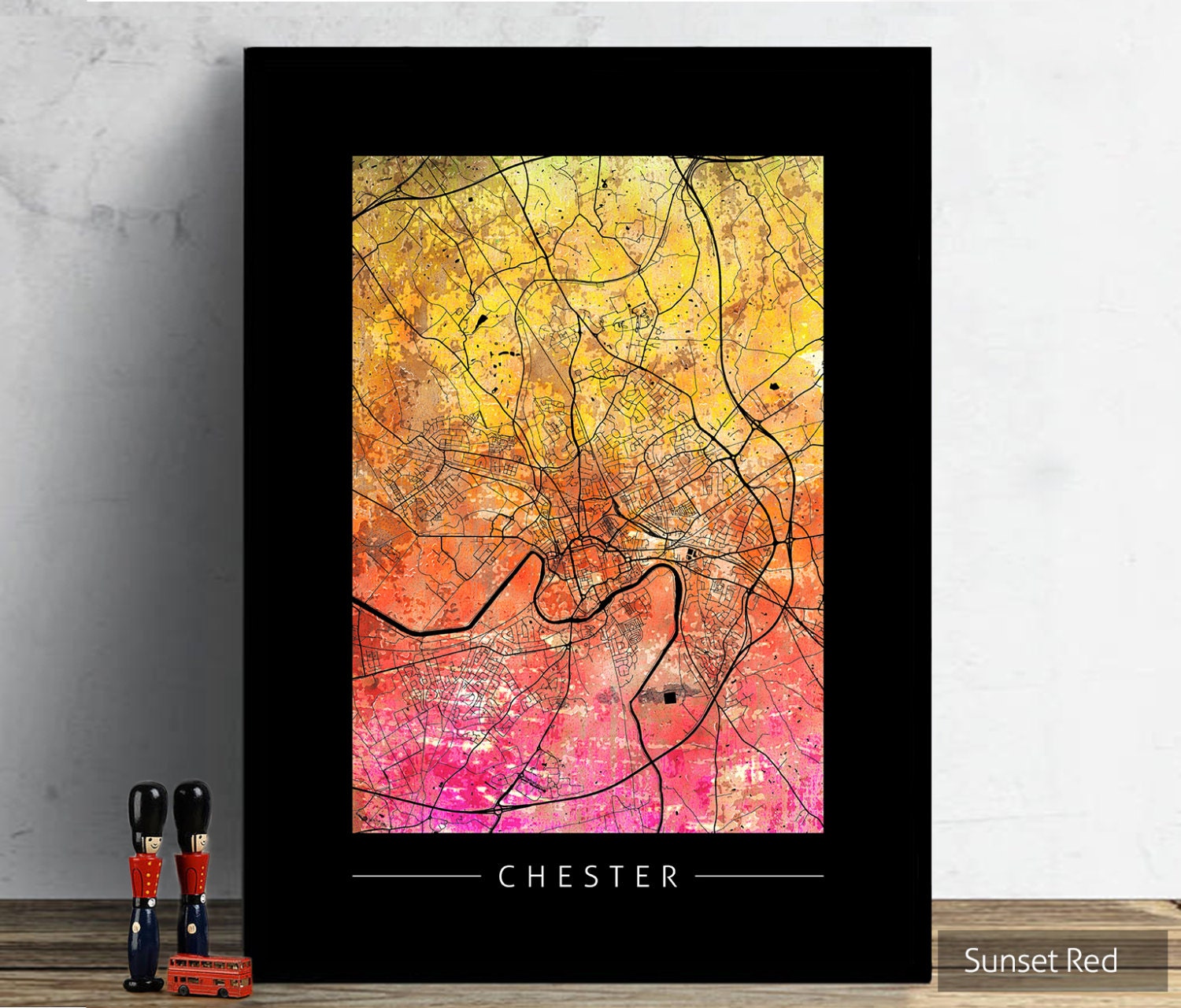 Chester Map City Street Map of Chester England Art Print - Etsy Singapore