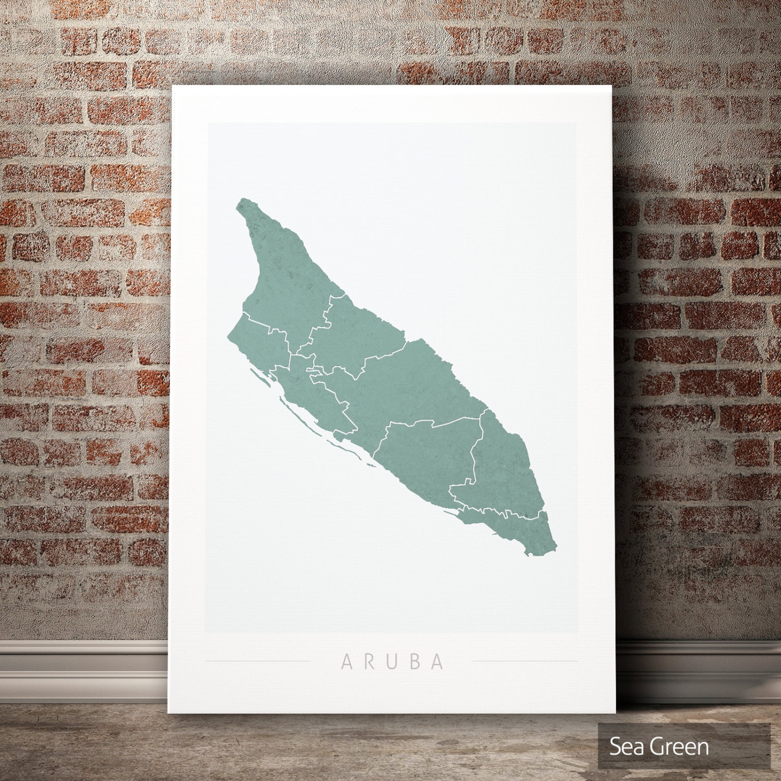 Aruba Map - Country Map of Aruba - Art Print Watercolor Illustration ...