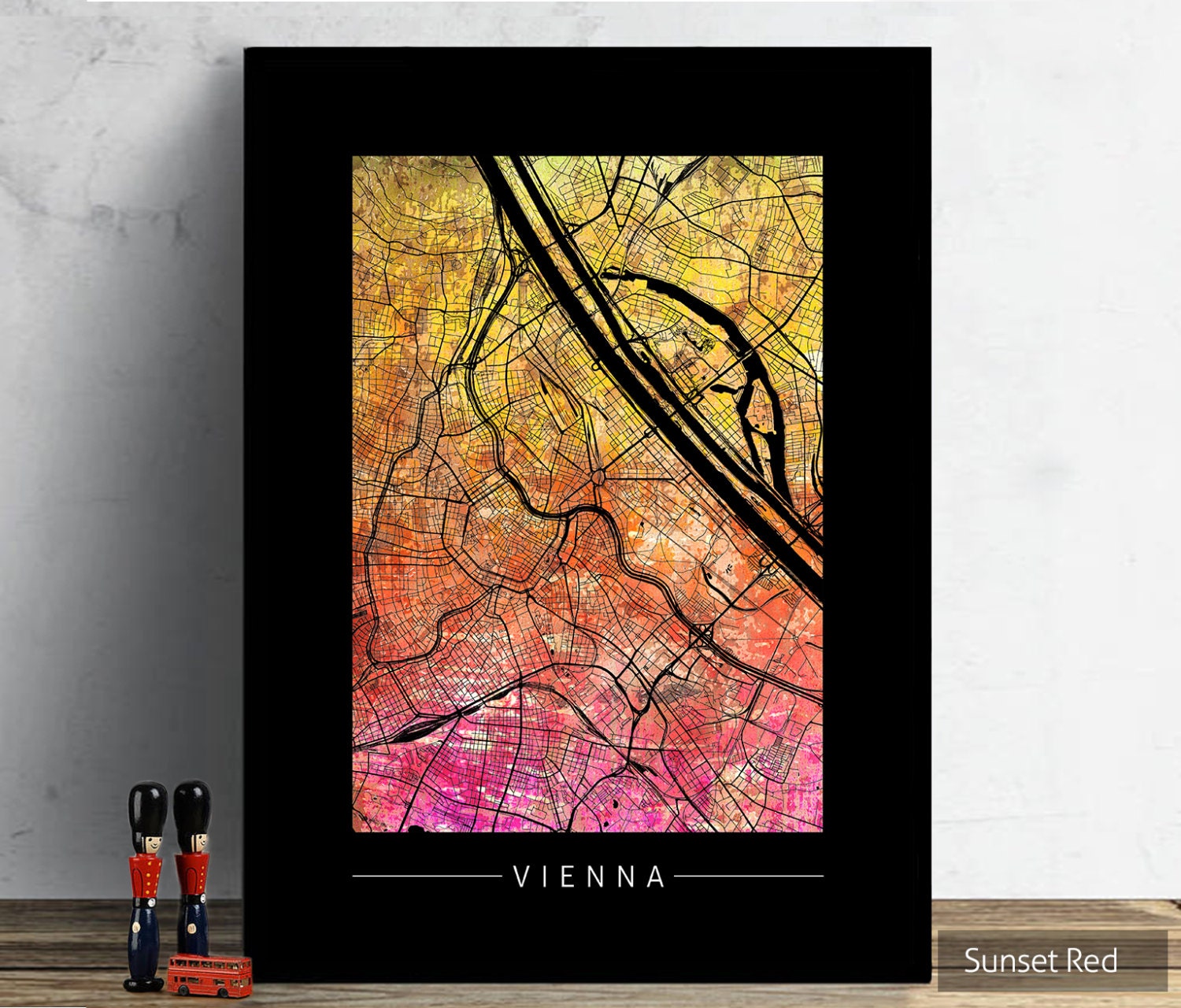 Vienna Map City Street Map of Vienna Austria Art Print - Etsy