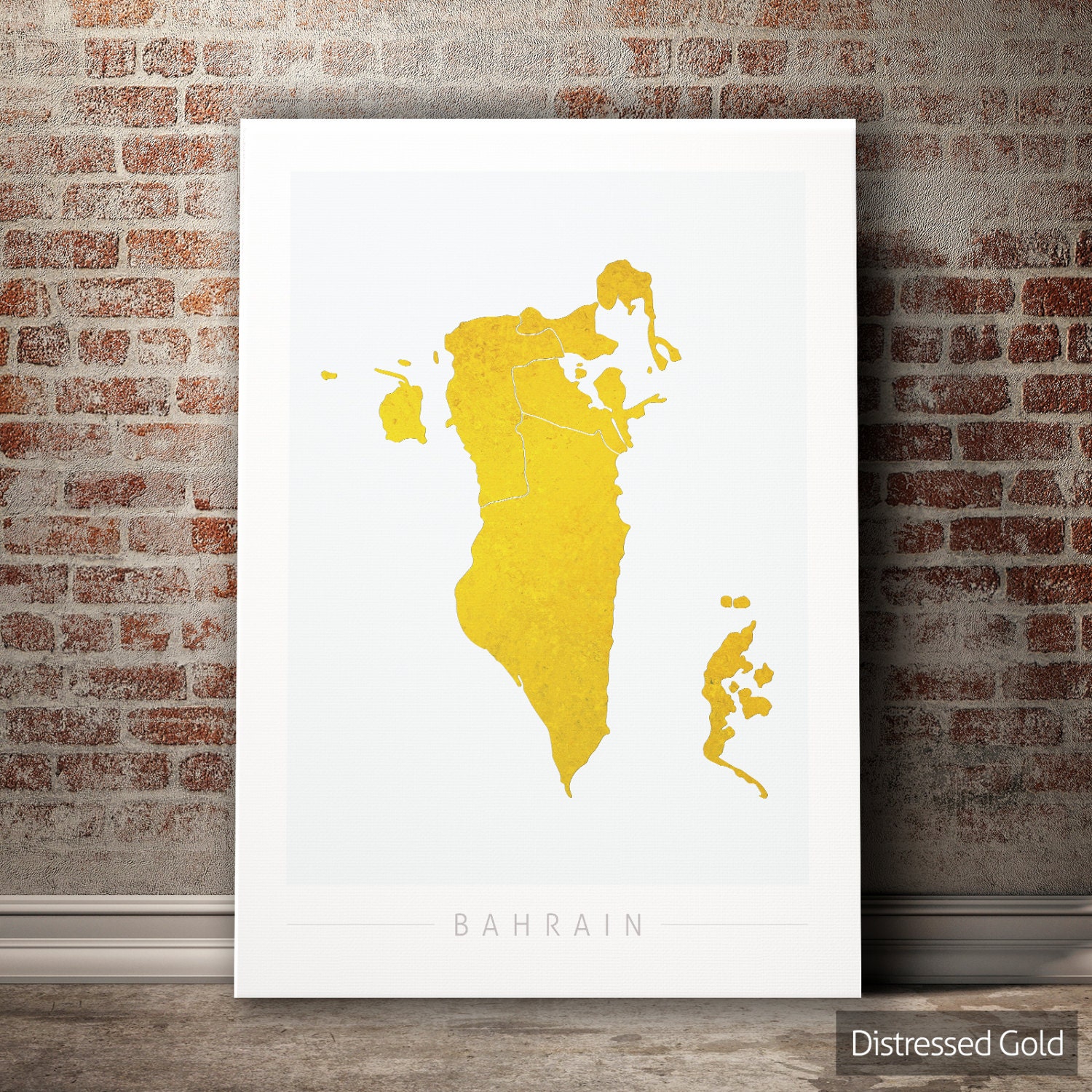 Bahrain Map Country Map of Bahrain Art Print Watercolor | Etsy