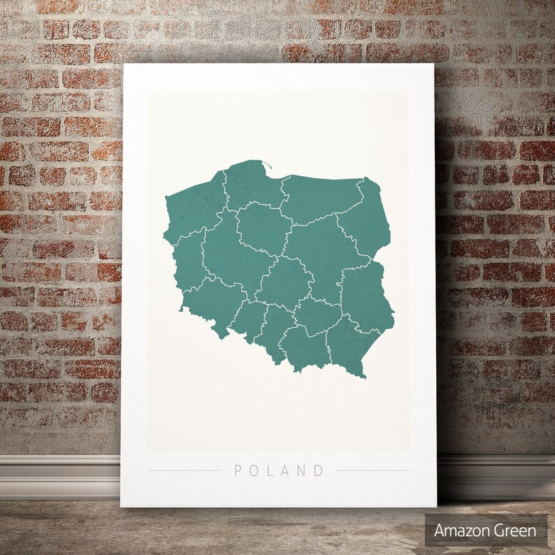 Poland Map - Country Map of Poland - Art Print Watercolor Illustration ...