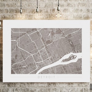 Detroit Map - City Street Map of Detroit Michigan - Art Print ...