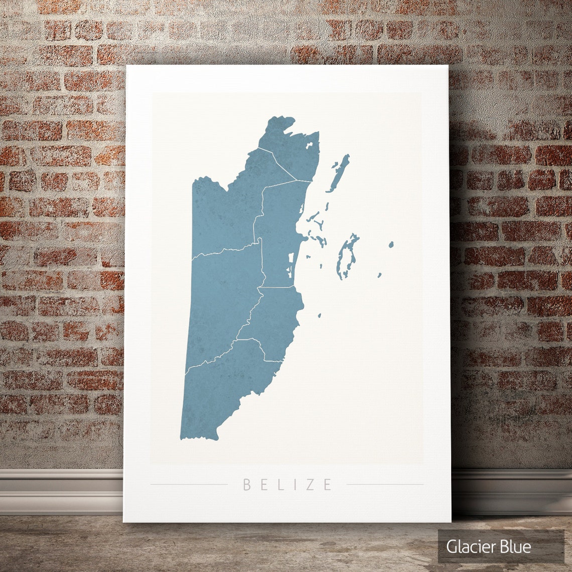 Belize Map - Country Map of Belize - Art Print Watercolor Illustration ...