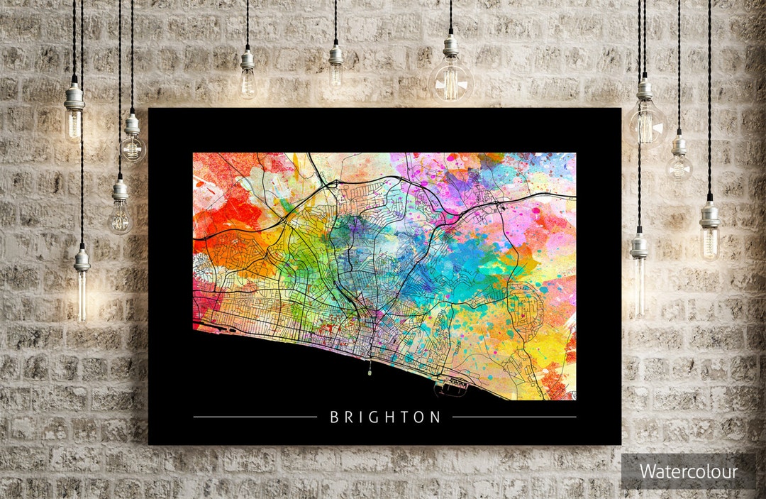 Brighton Map - City Street Map of Brighton, England - Art Print ...