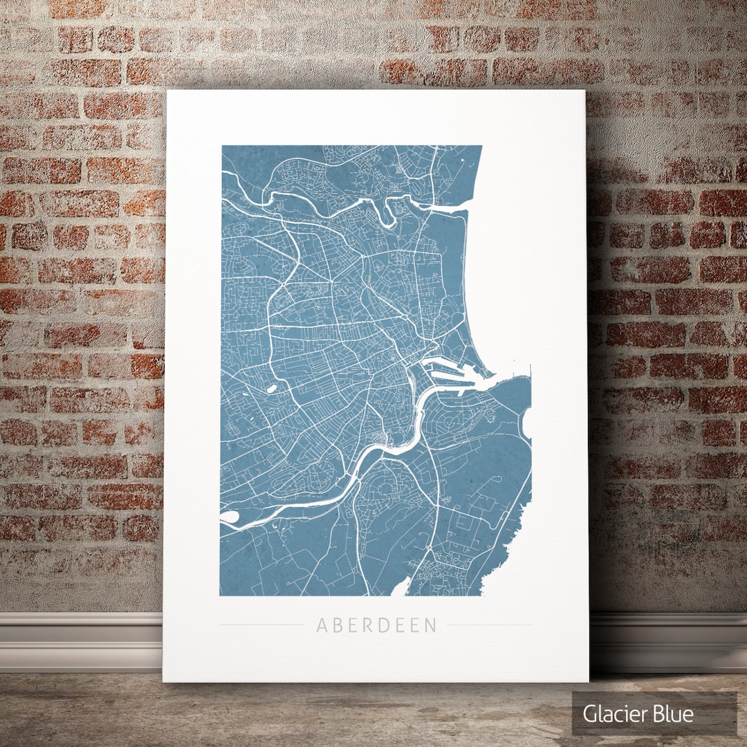 Aberdeen Map - City Street Map of Aberdeen Scotland - Art Print ...