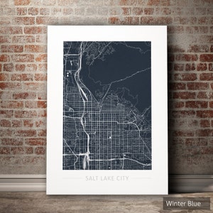Salt Lake City Map - City Street Map Salt Lake City, Utah Art Print ...