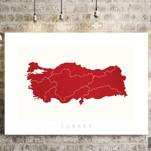 Turkey Map - Country Map of Turkey - Art Print Watercolor Illustration ...