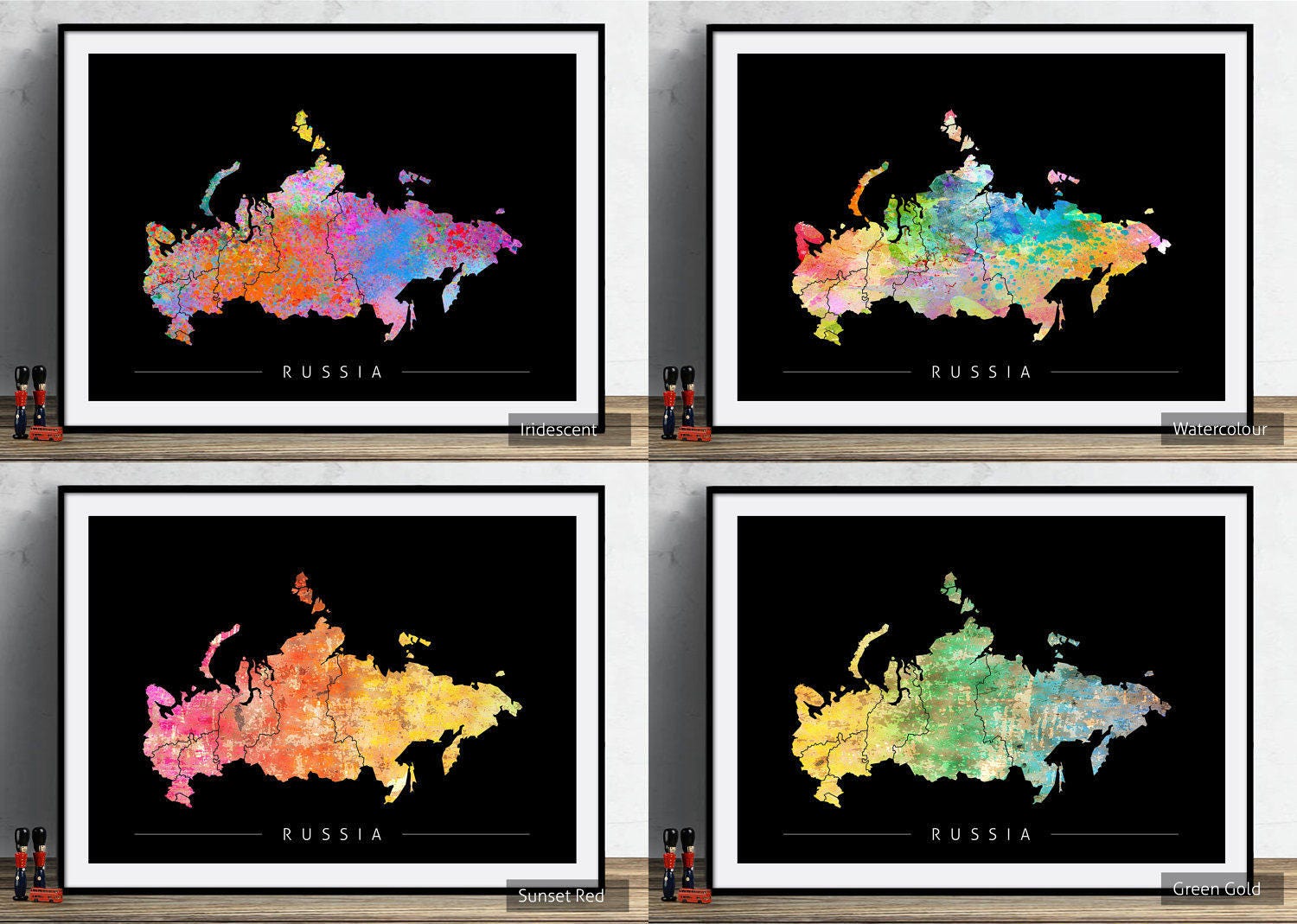 Russia Map Country Map of Russia Art Print Watercolor - Etsy