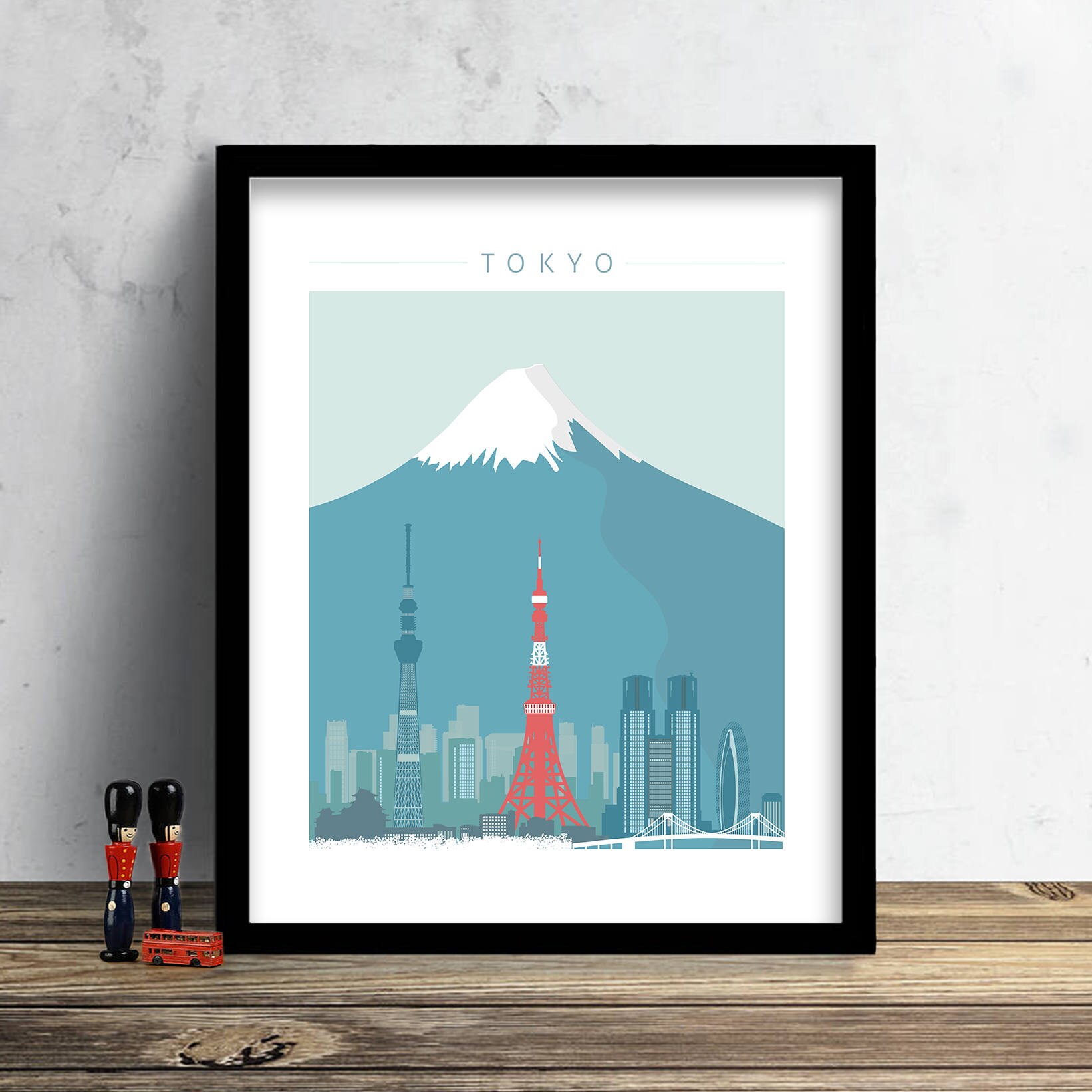 Tokyo Mount Fuji Skyline Print Watercolor Print Tokyo Mount - Etsy