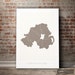 Northern Ireland Map - Country Map of Northern Ireland - Art Print ...