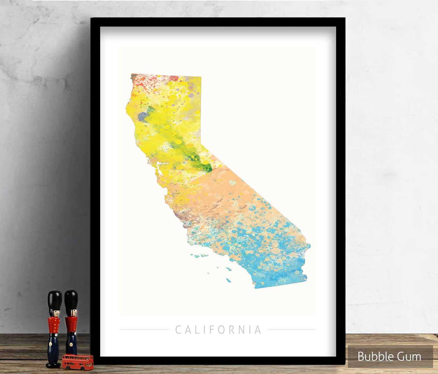 California Map State Map of California Art Print - Etsy