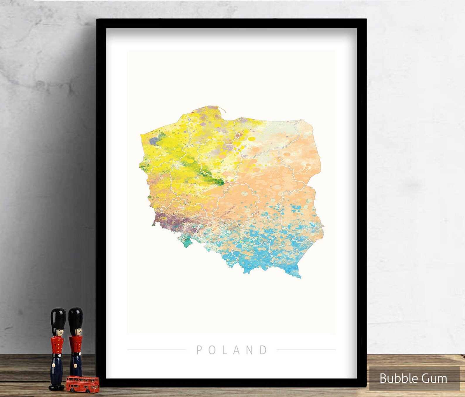 Poland Map Country Map of Poland Art Print Watercolor | Etsy