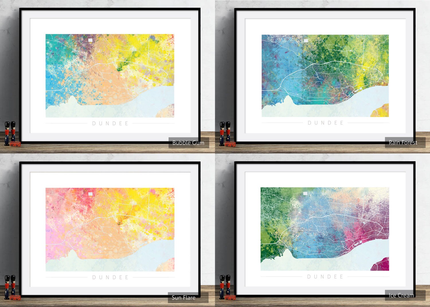 Dundee Map City Street Map of Dundee Scotland Art Print - Etsy UK