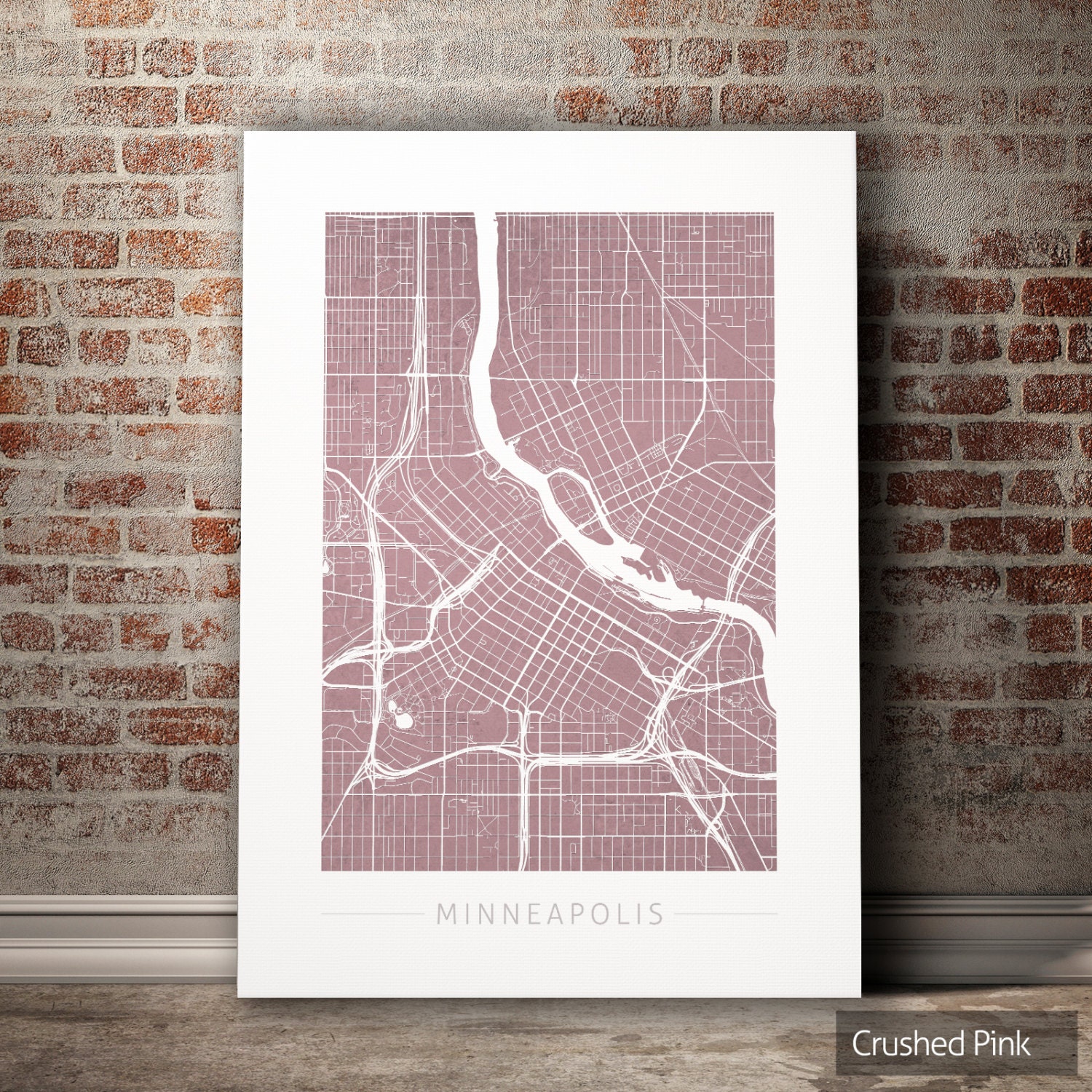 Minneapolis Map - City Street Map Minneapolis, Minnesota - Art Print ...