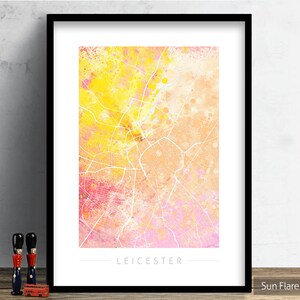 Leicester Map - City Street Map of Leicester, England - Art Print ...