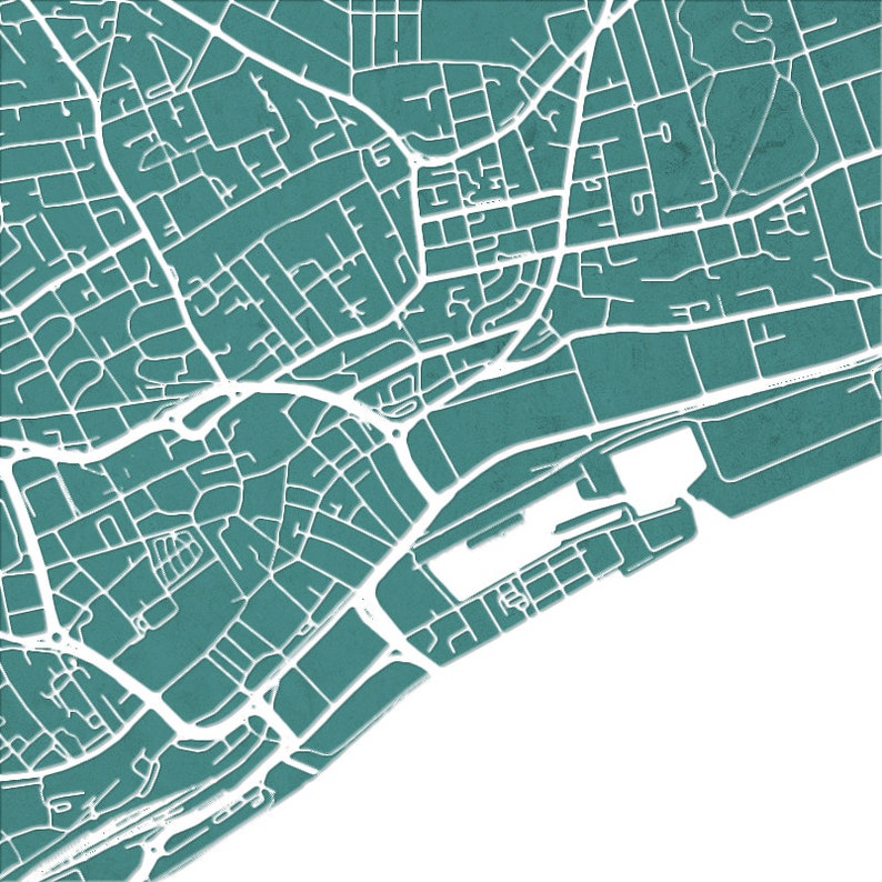 Dundee Map - City Street Map of Dundee Scotland - Art Print Watercolor ...