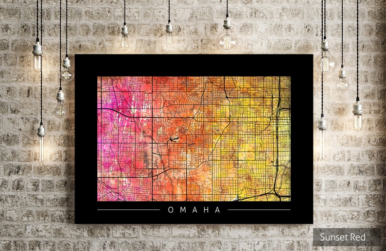 Omaha Map City Street Map of Omaha Nebraska Art Print - Etsy