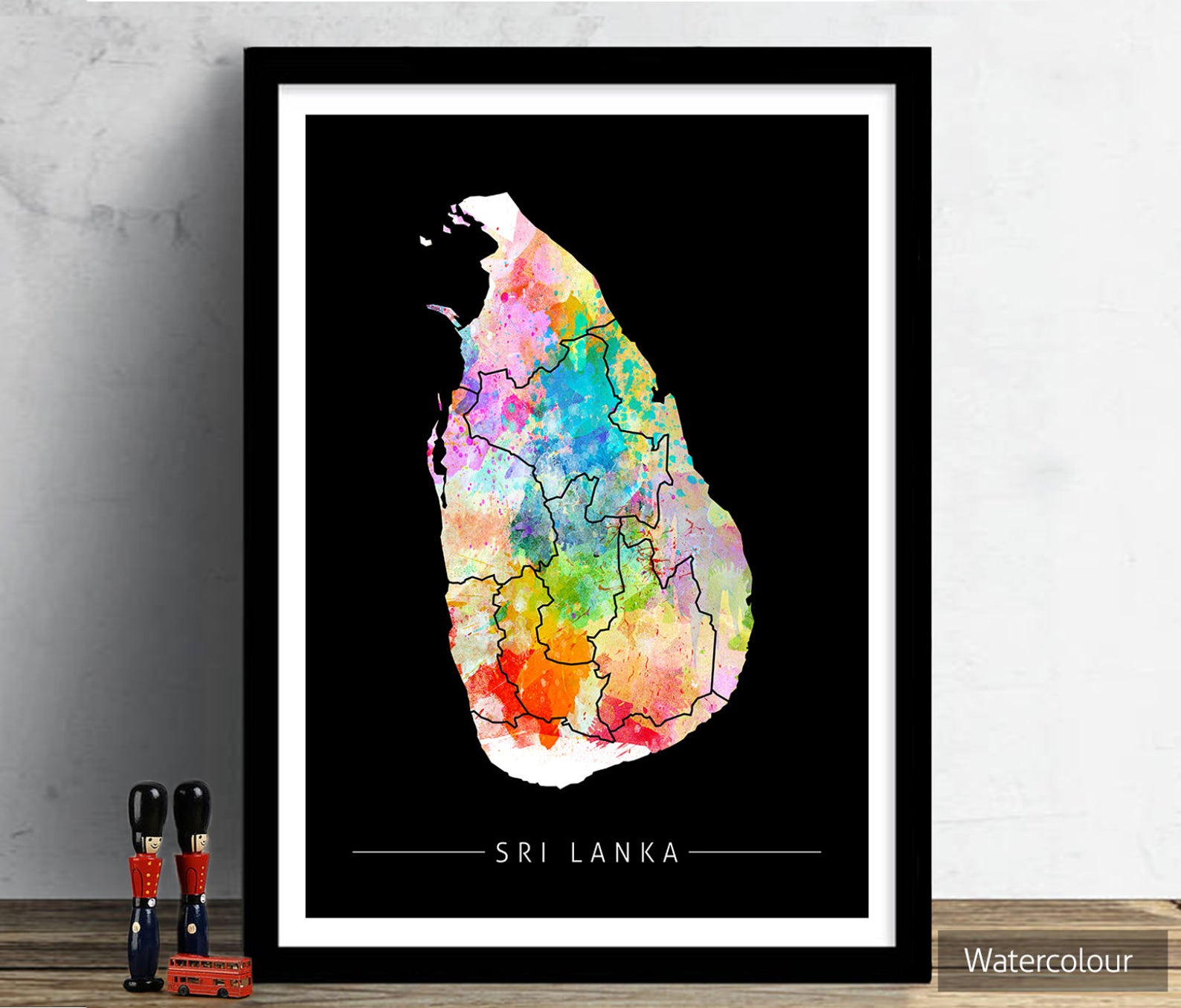 Sri Lanka Map Country Map of Sri Lanka Art Print - Etsy