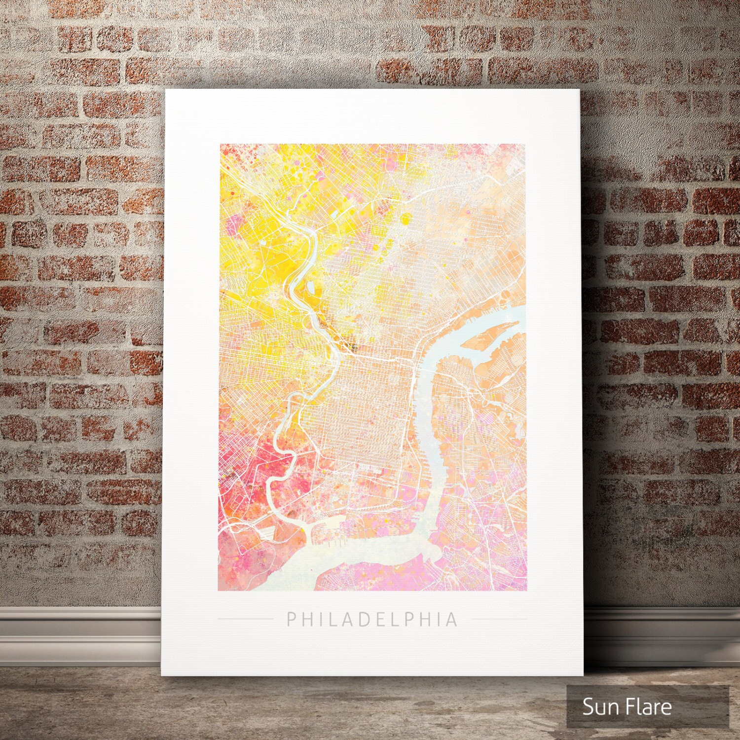 Philadelphia Map - City Street Map of Philadelphia Pennsylvania - Art ...