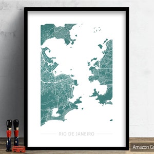 Rio De Janeiro Map - City Street Map of Rio, Brazil - Art Print ...