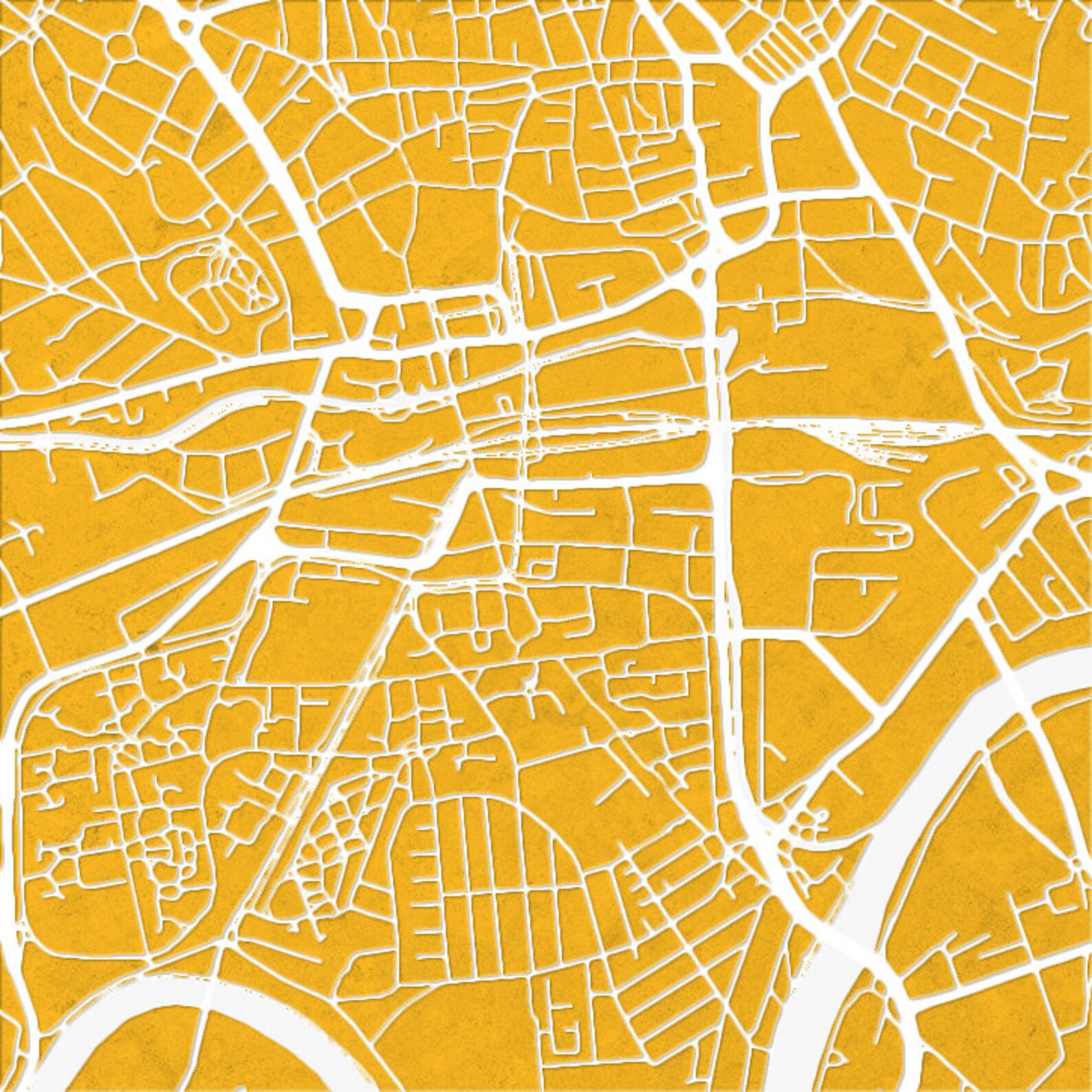 Nottingham Map City Street Map of Nottingham England UK - Etsy