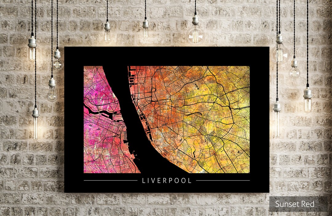 Liverpool Map - City Street Map of Liverpool England UK - Art Print ...